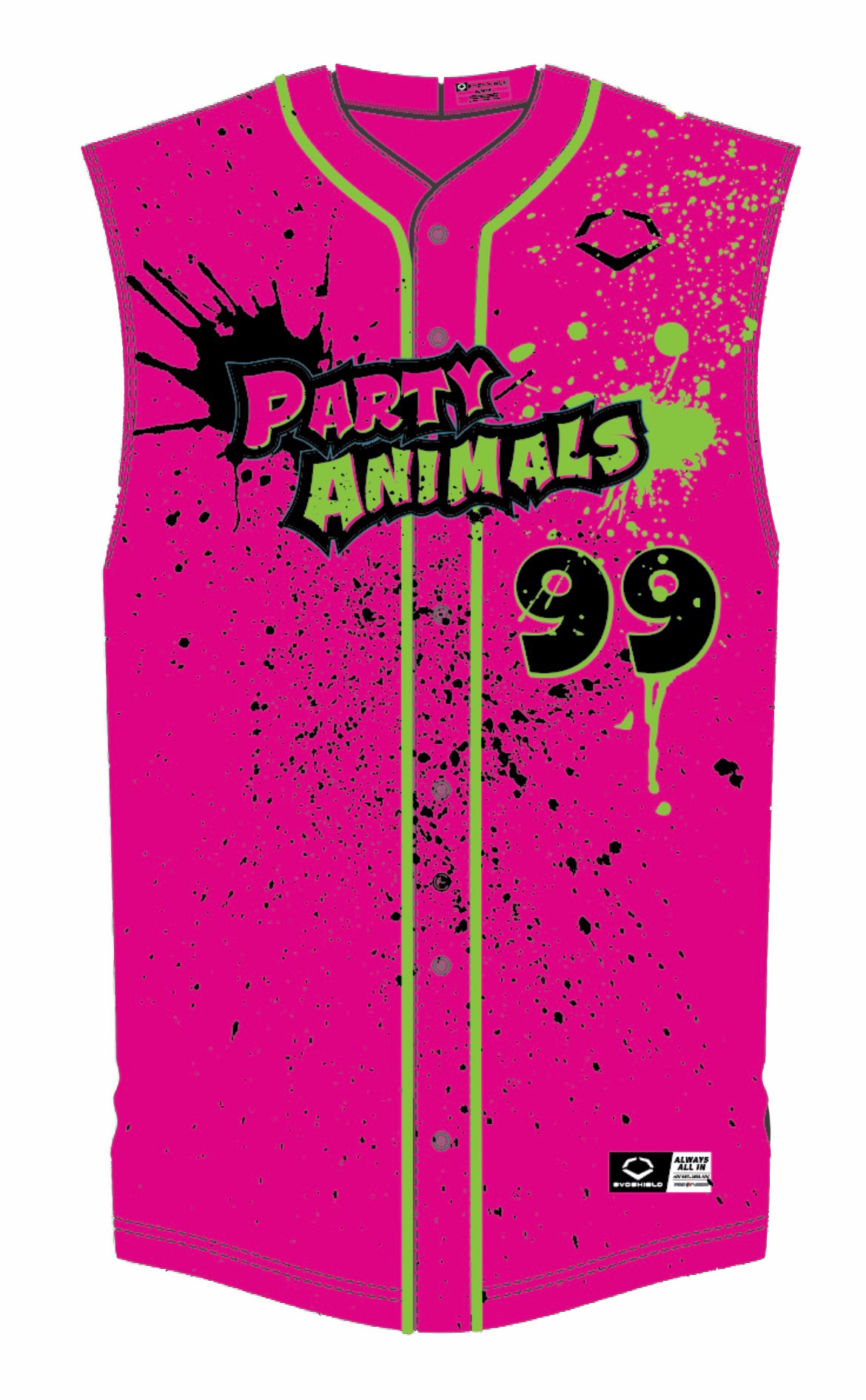 YOUTH Party Animals EvoShield Sleeveless Jersey - Pink Splatter Paint ...