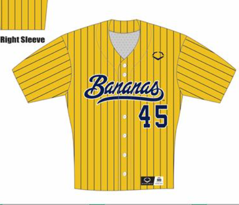 Bananas EvoShield Jersey - Yellow Pin Stripe – Banana Ball