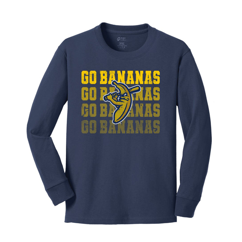 YOUTH Bananas Long Sleeve Go Bananas Tee - Navy – Banana Ball